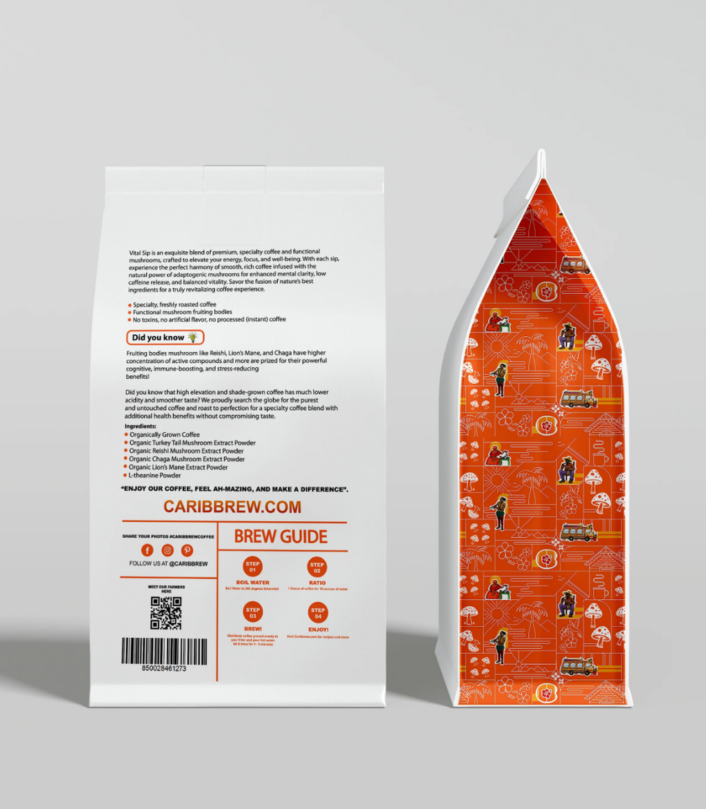 Caribbrew Vitalsip Arabica Coffee With Mushroom 12oz | Caribbrew